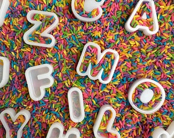 Rainbow ABC Resin Letters | Sensory Alphabet Resin Letters | Uppercase ...