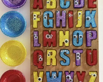 Rainbow ABC Resin Letters | Sensory Alphabet Resin Letters | Uppercase ...