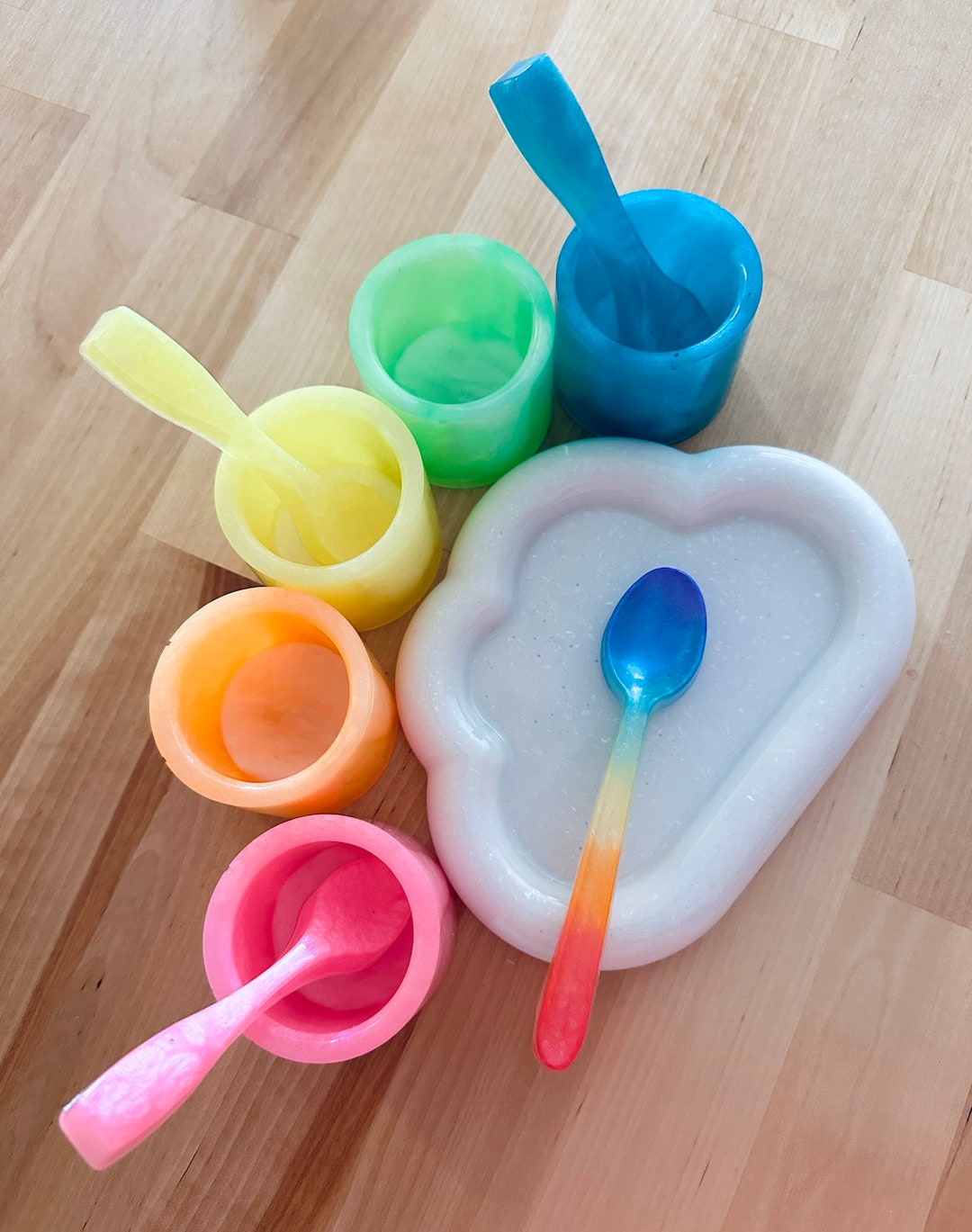 Rainbow Cloud Tray Potion Play Cups | Sensory Resin Loose Parts ...