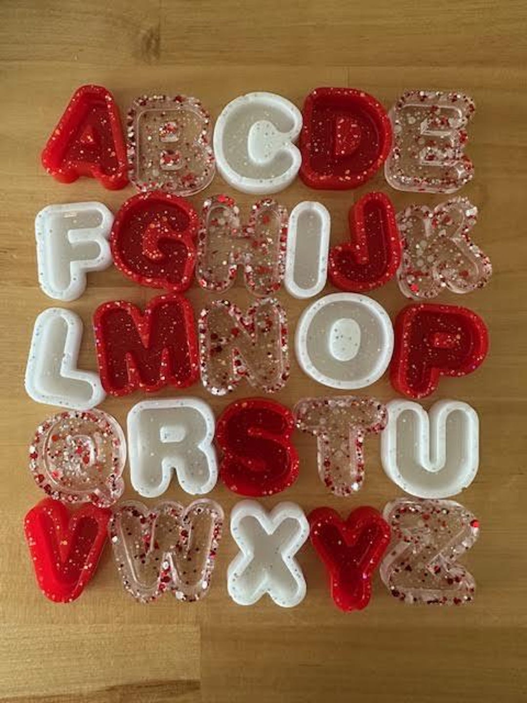 Christmas Peppermint Fillable ABC Resin Letters | Sensory Alphabet ...