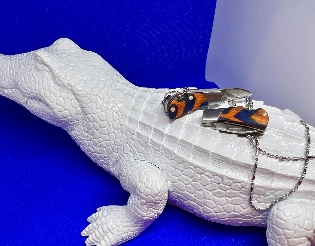 Stainless Steel Silver Dot and Dash Chain With a Dark Blue and Mahogany ...