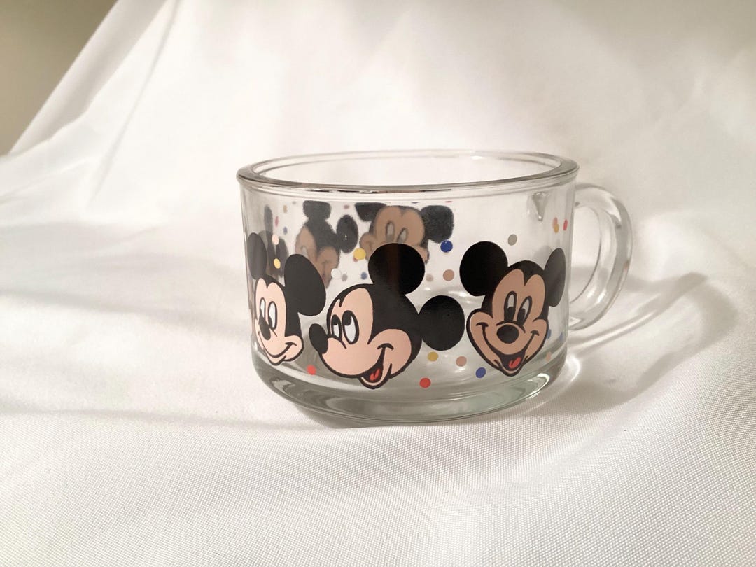 Walt Disney Mickey Mouse Glass Soup Bowl or Mug - Etsy