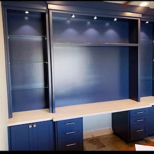 Custom Built-in Desk & Storage Wall | Home Office, Homework or Craft ...