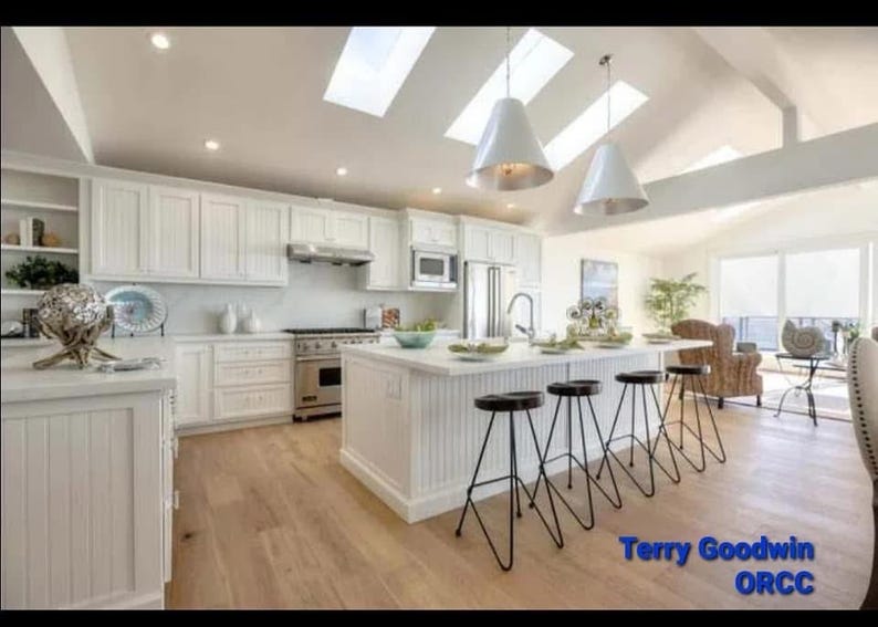 Custom Kitchen Island | Paint Grade Island With Walnut Slab Seating ...