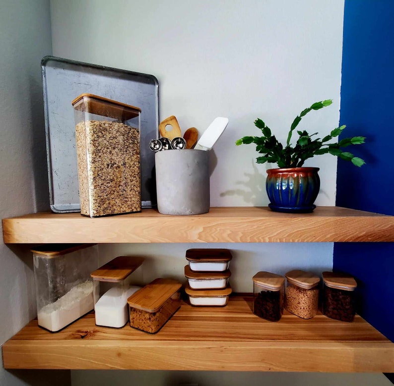 Handmade Walnut Floating Shelf, Modern Home Decor, 3-inch Thick - Etsy