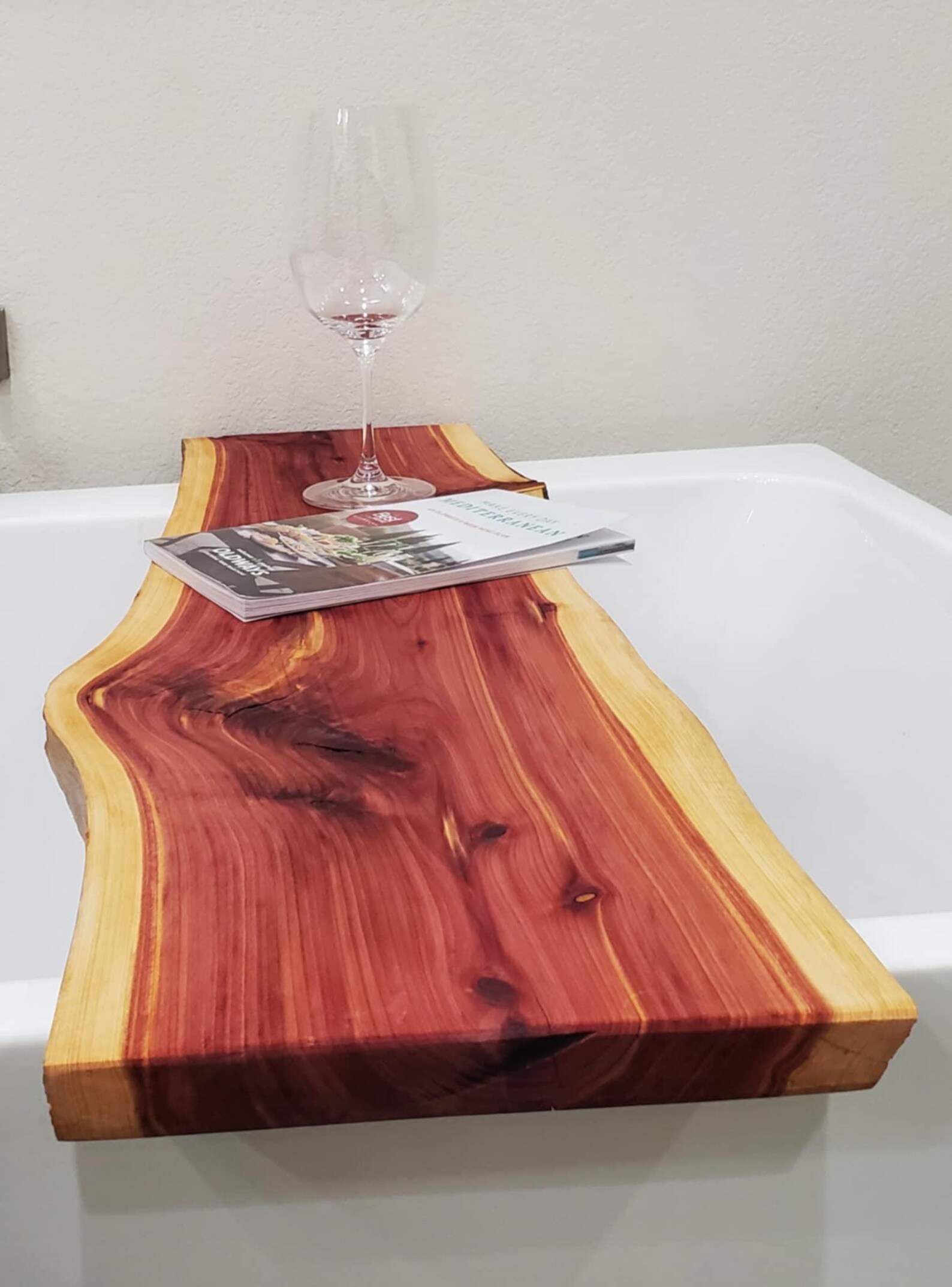 Cedar Live Edge Bath Caddy: Wood Bathtub Tray - Etsy