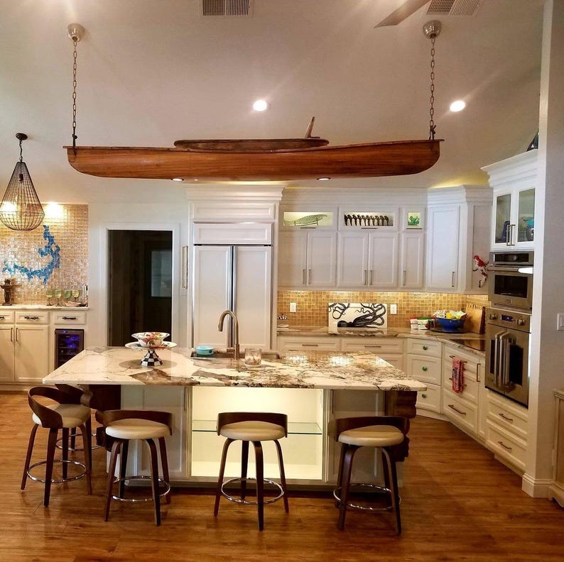 Custom Kitchen Island | Paint Grade Island With Walnut Slab Seating ...