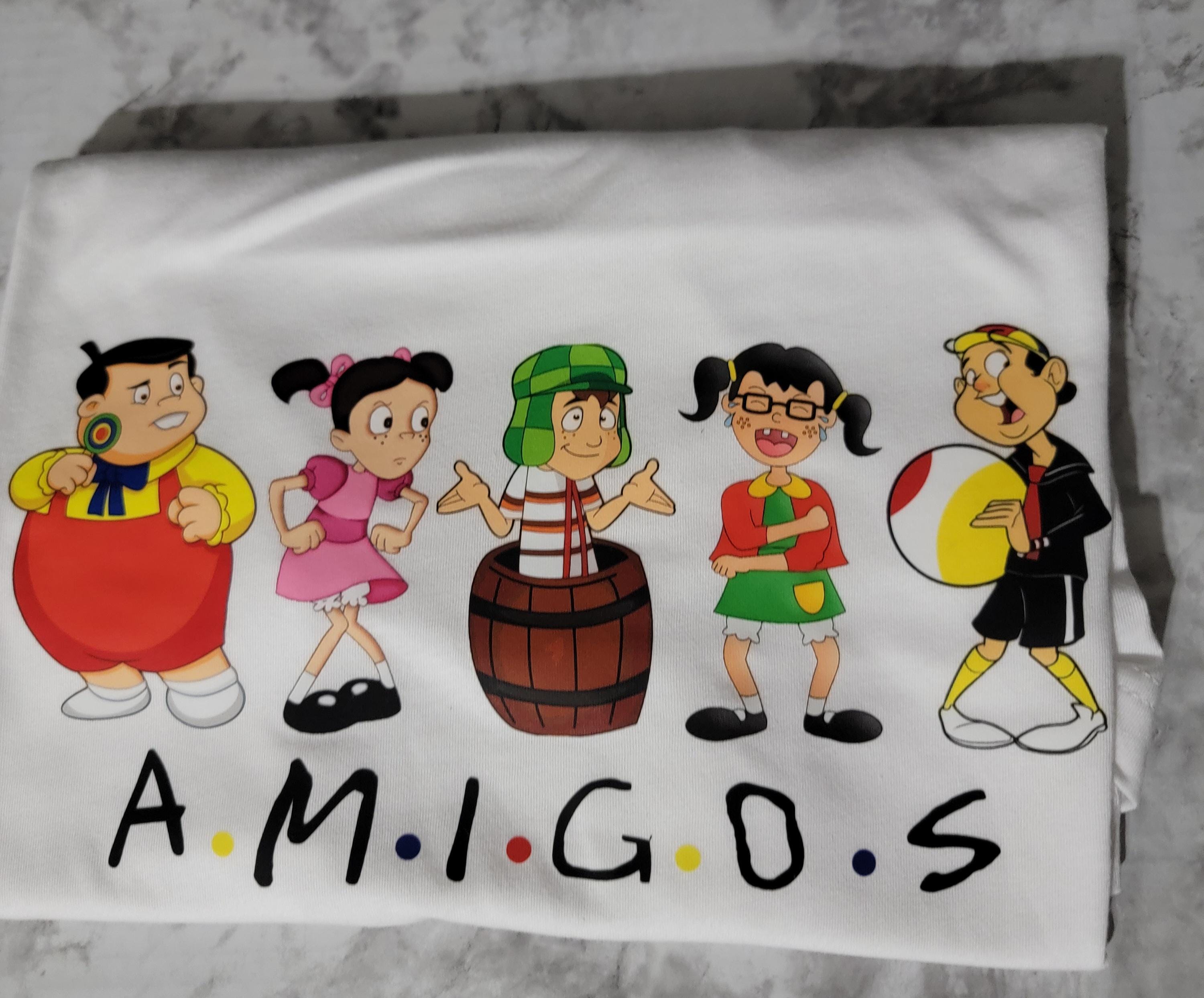 El Chavo T-shirt: 'amigos' XL White Tee, Mexican Cartoon - Etsy