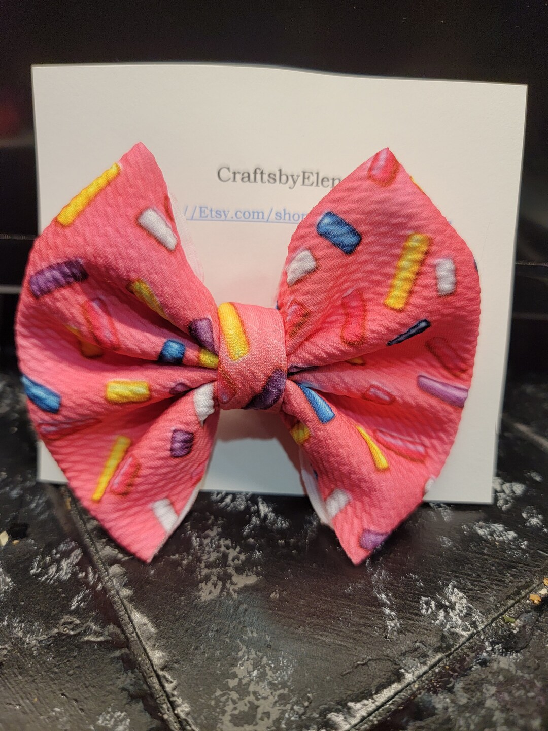 Pink With Sprinkles , 5'' Piggie Bows - Etsy