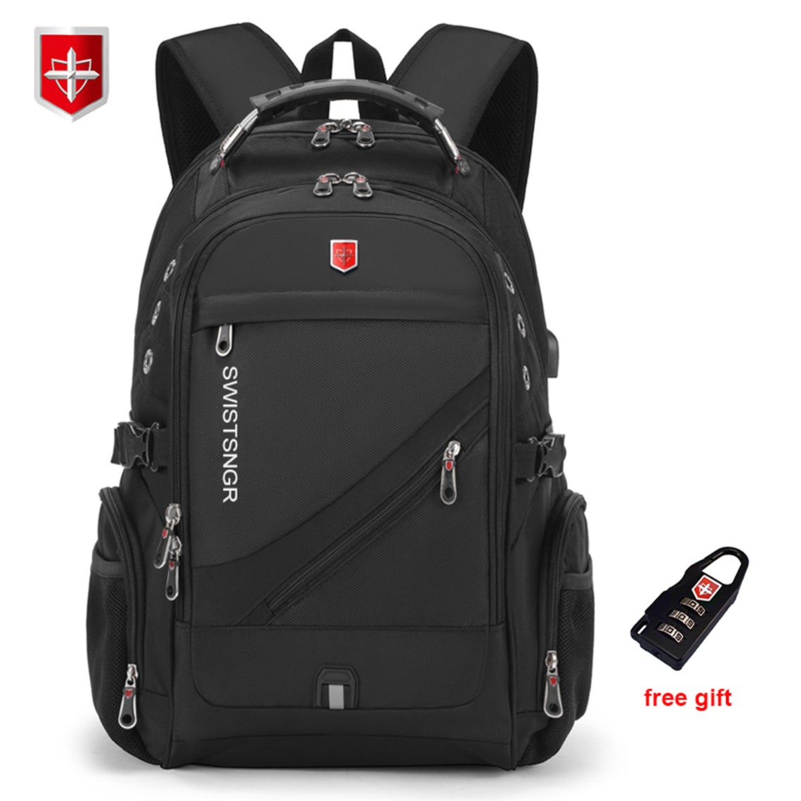 Waterproof 17 Inch Laptop Backpack Men USB Charging Travel Backpack ...