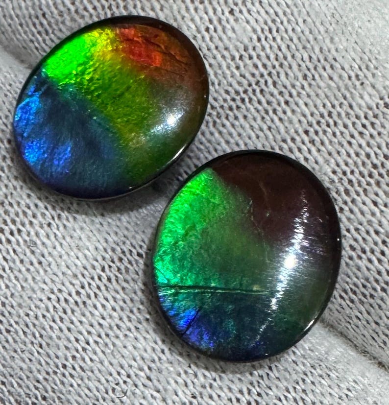 Ammolite Oval Triplets Pair - Etsy