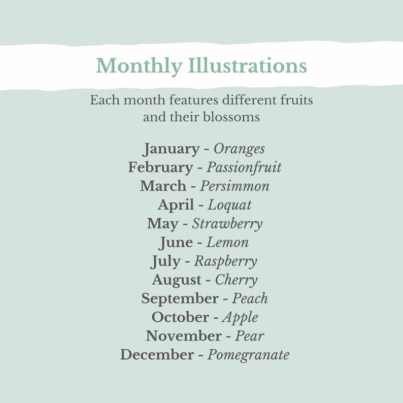 Flowering Fruits Easel Desk Calendar 2026 | Illustrated Botanical Table ...