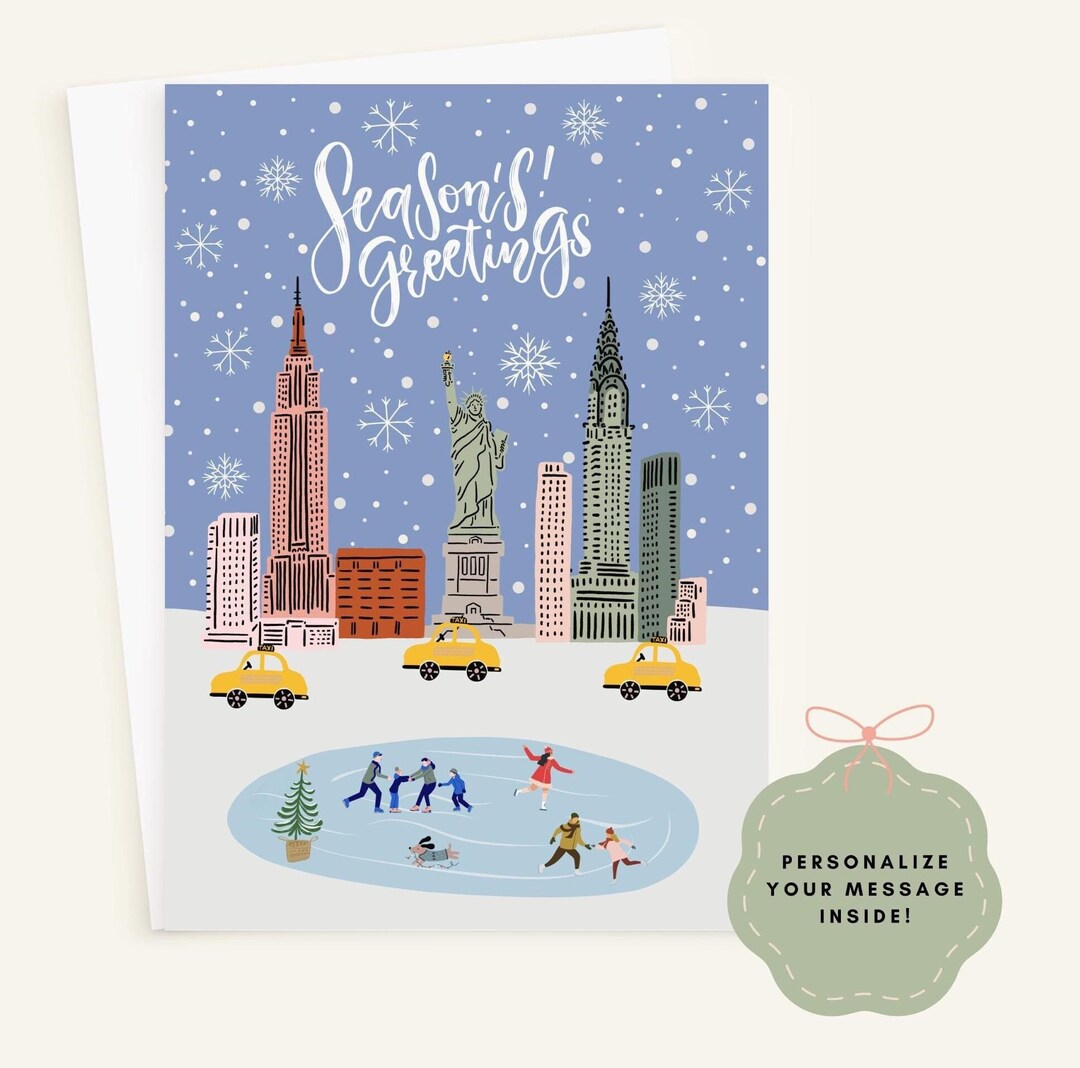10-pack, New York Christmas Card, Seasons Greetings, 2024 Christmas ...