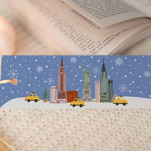 Set of 3 Holiday Bookmarks, NYC Gifts, London Print, Paris Gifts ...