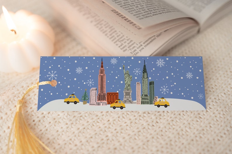 Set of 3 Holiday Bookmarks, NYC Gifts, London Print, Paris Gifts ...