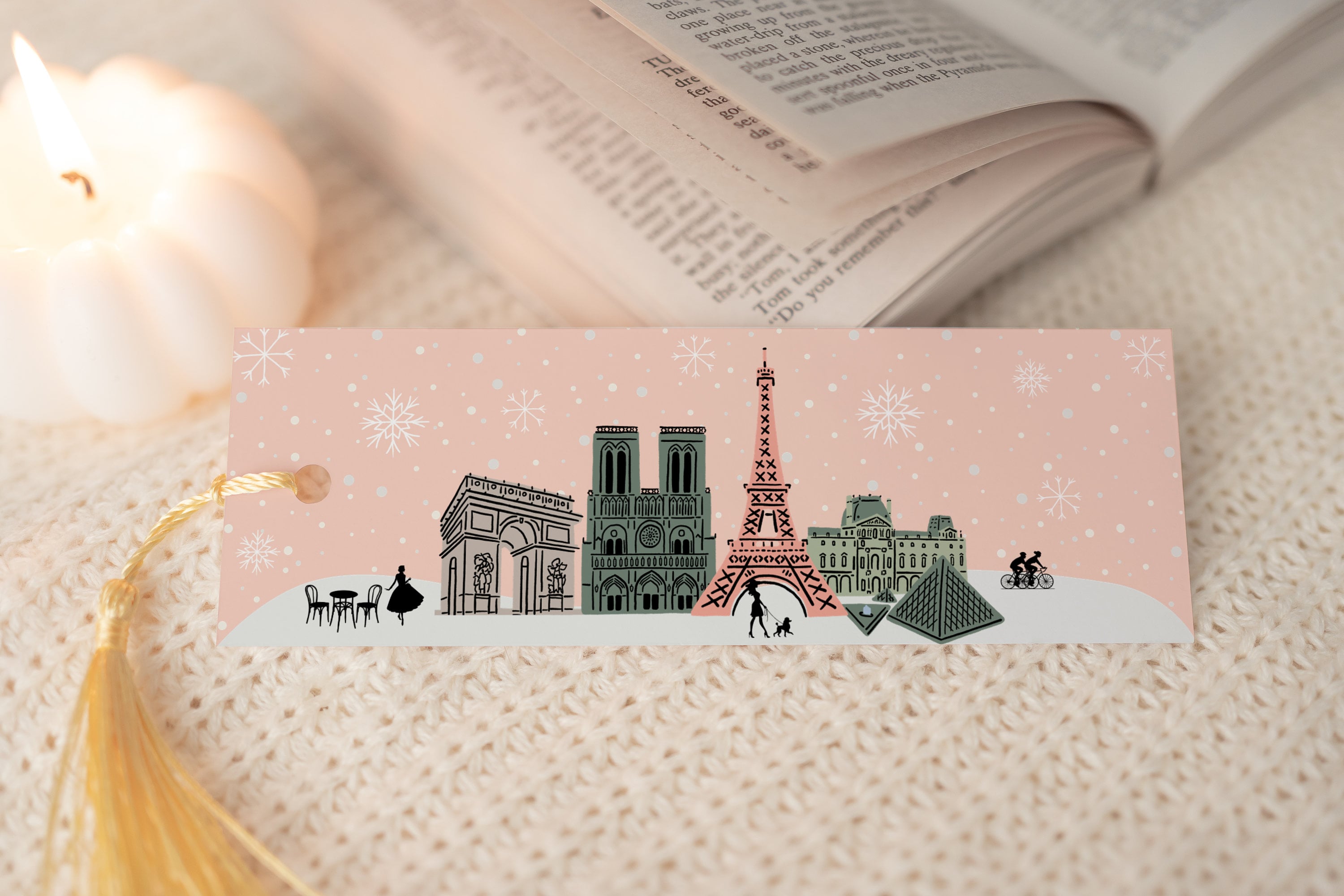 Set of 3 Holiday Bookmarks, NYC Gifts, London Print, Paris Gifts ...