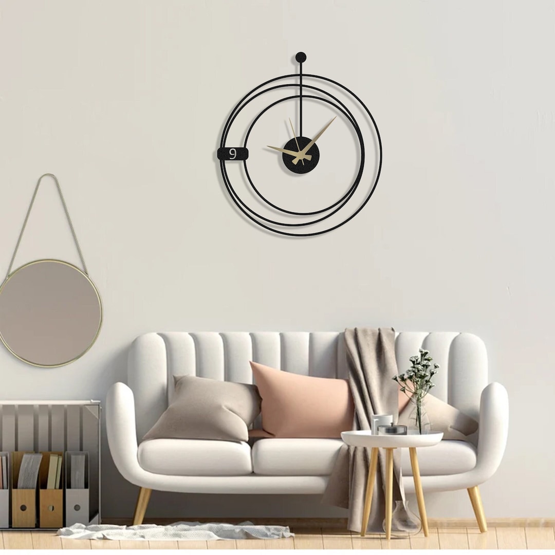 Modern Wall Clock, Minimalist Wall Clock, Oversized Wall Clock, Metal ...