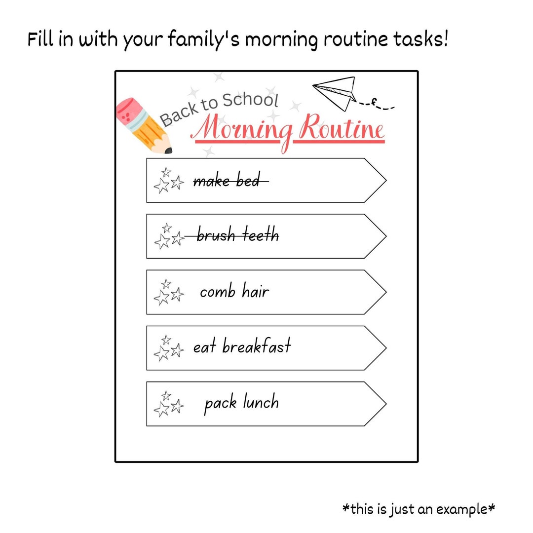 Back to School Morning Routine Printable for Kids - Etsy