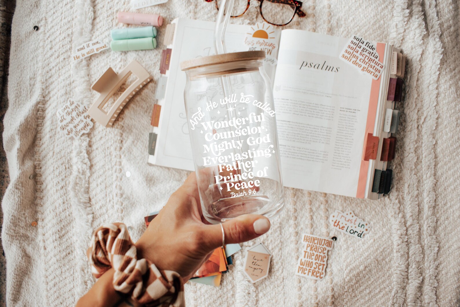 Religious Glass Cup, Christian Names of God, 16oz Sipper Glass ...