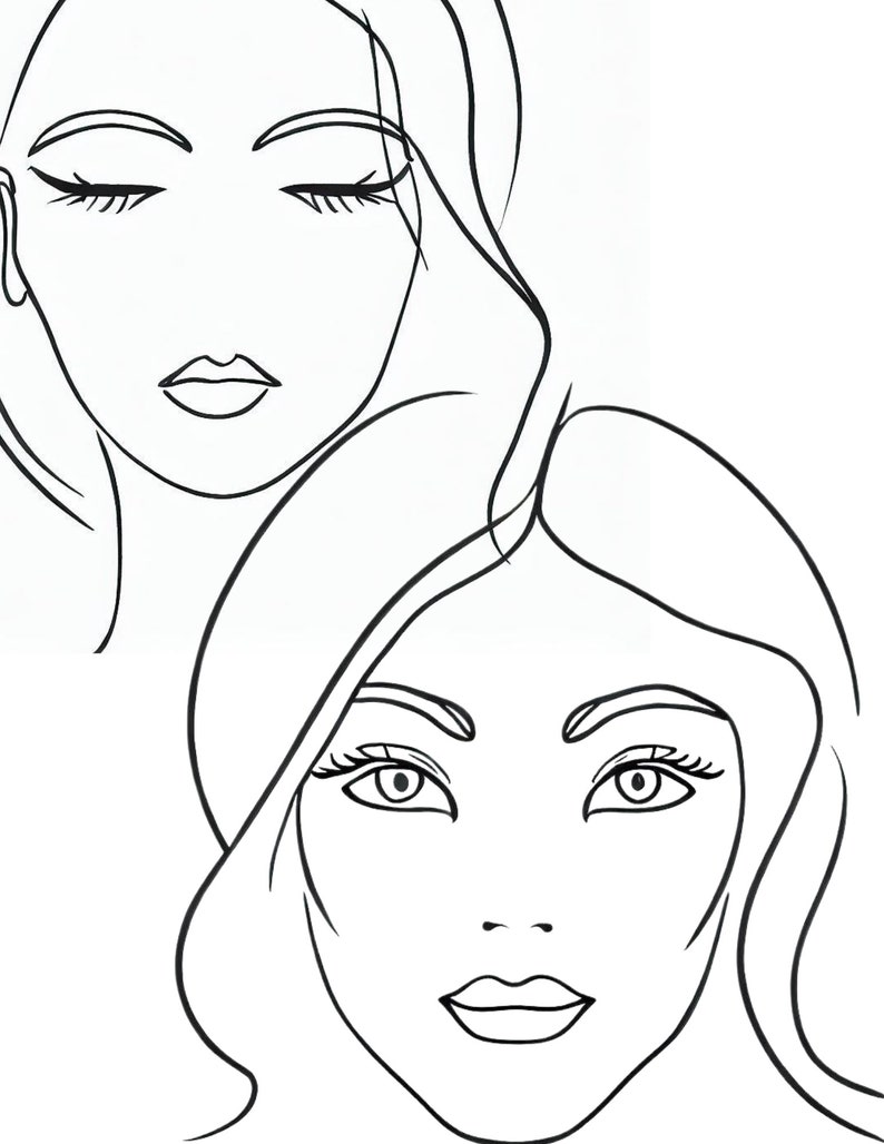 True Beauty Coloring Book, Unique and Diverse Face Charts for Makeup ...
