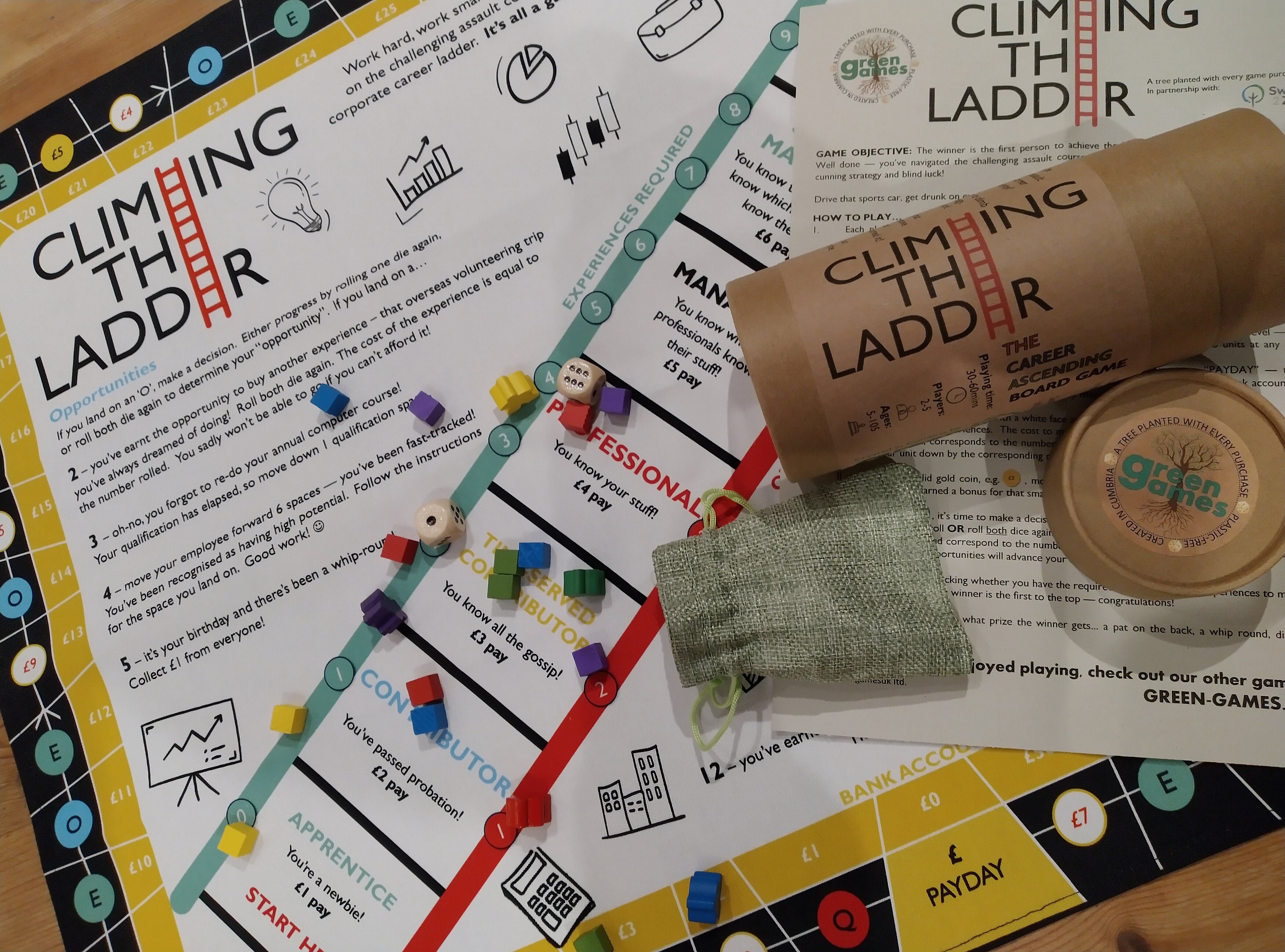 Plastic Free Family Board Game - Climbing the Ladder - Etsy