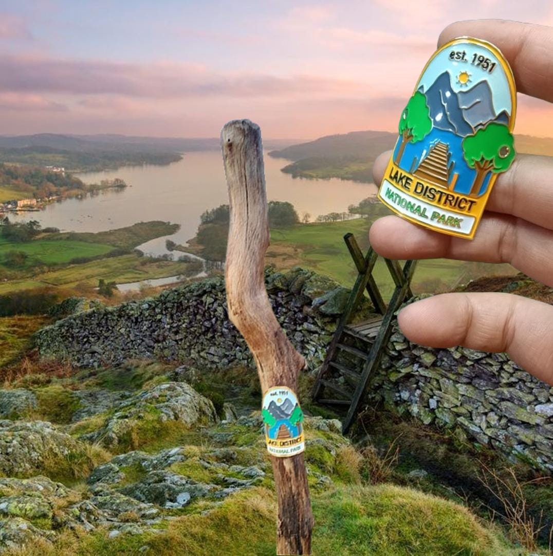 Lake District Walking Stick Badge/pin - Etsy
