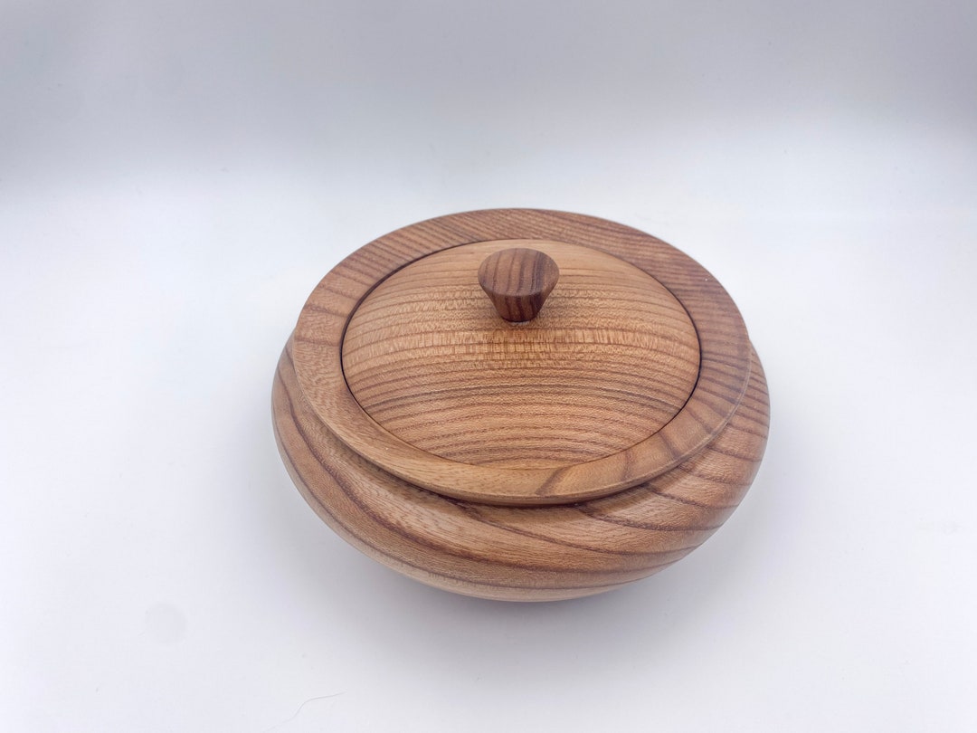 Unique Wooden Turned Lidded Bowl, Handmade Candy Holder, Decorative ...