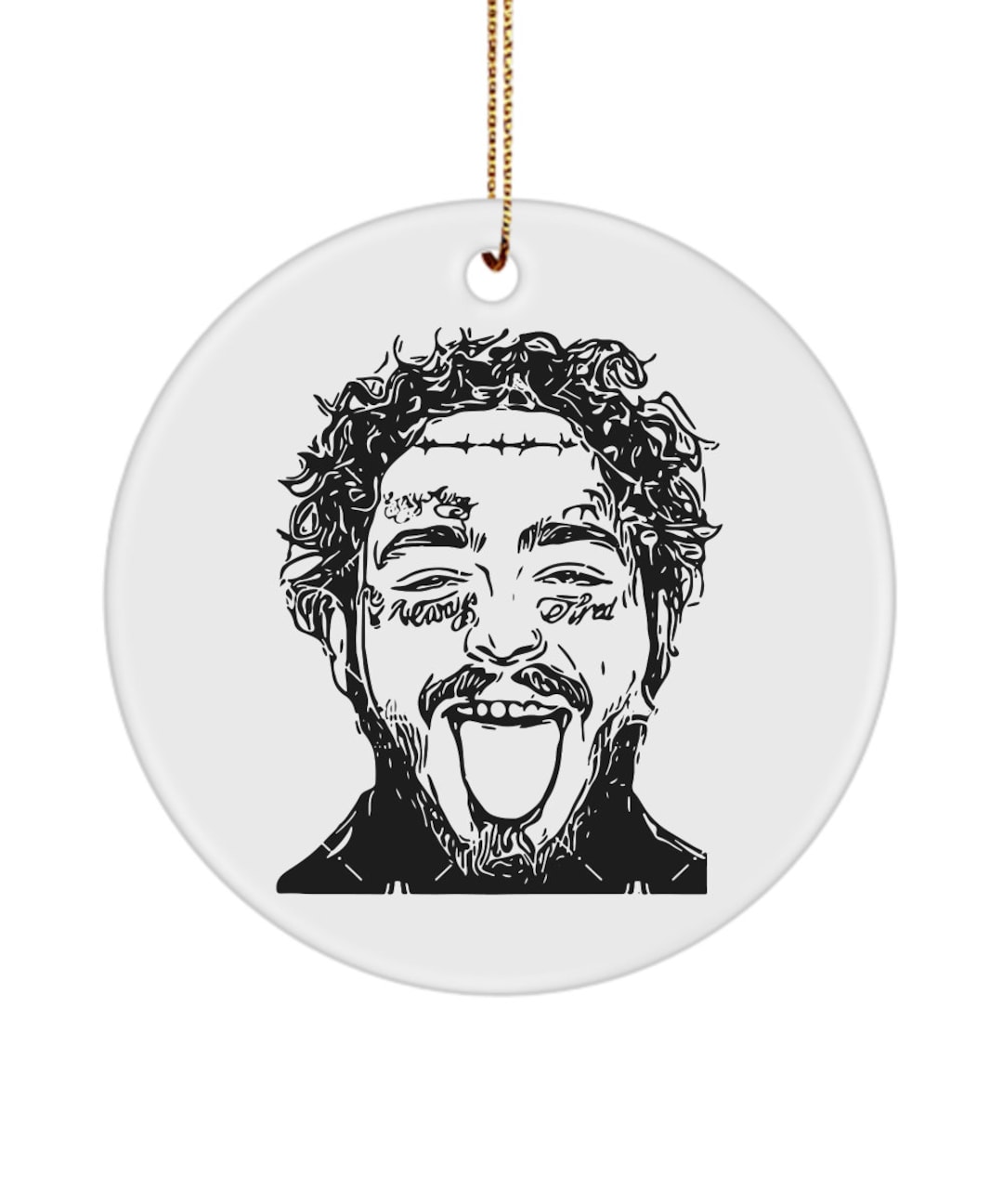 Post Malone Ornament, Post Malone Gift, Hip Hop Ornament, Pop Music ...