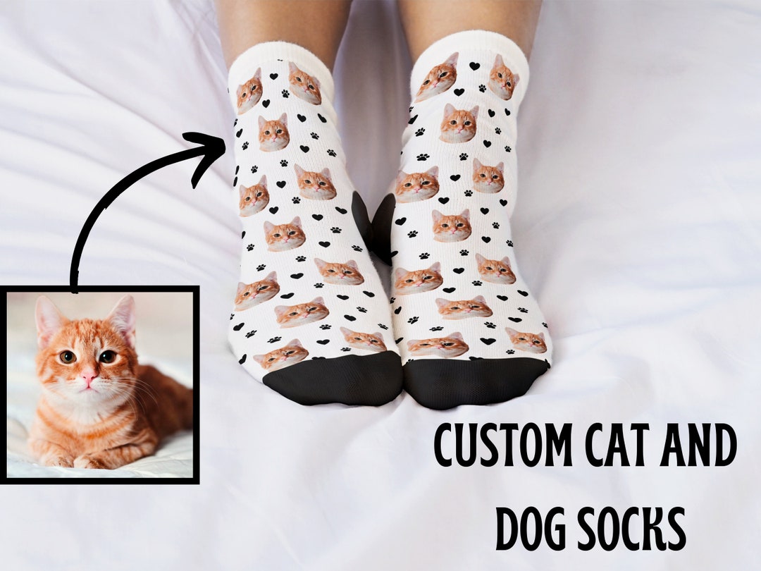 Custom Cat Socks, Cat Face Socks, Customized Cat Socks,picture Socks ...