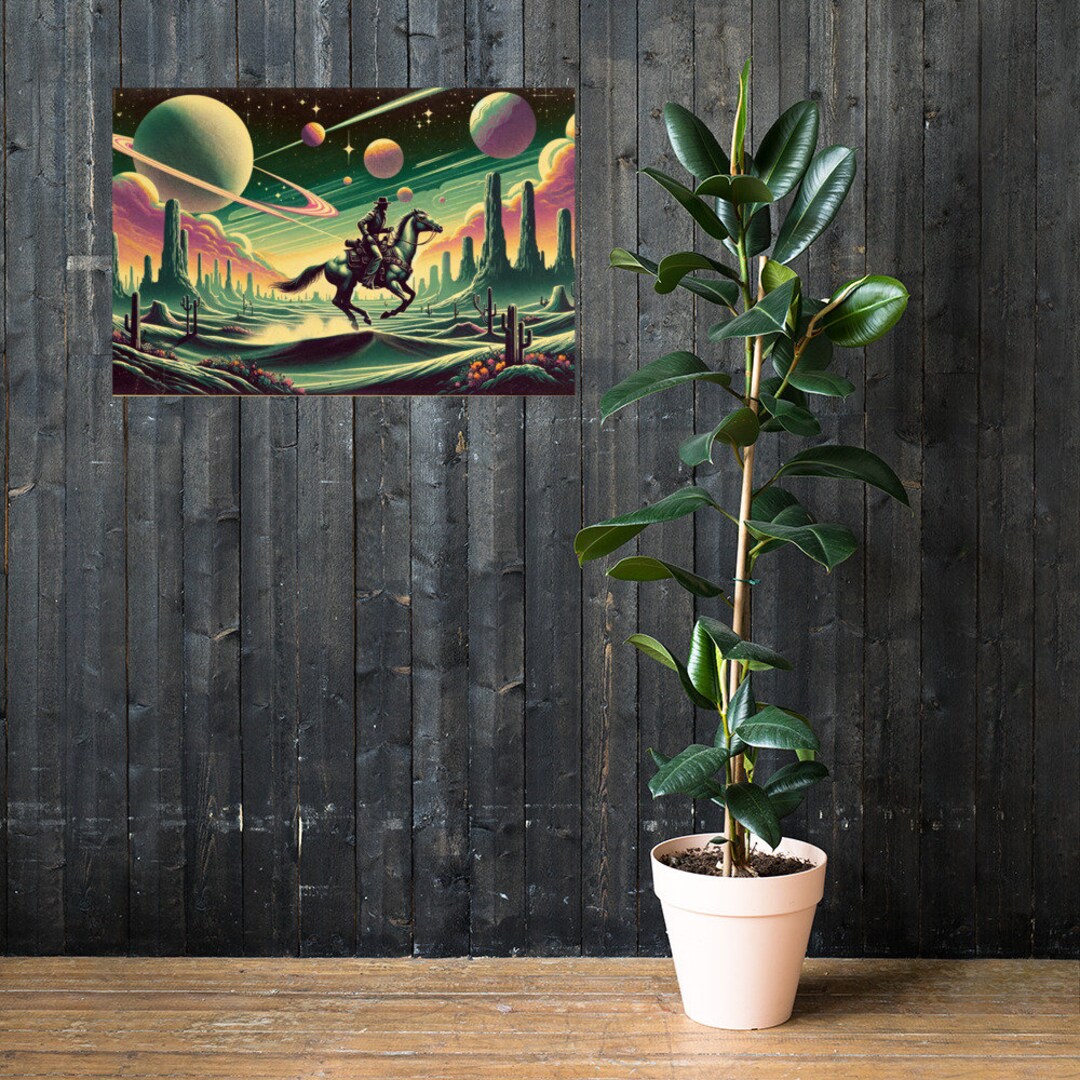 Vintage Space Cowboy Poster Print - Etsy