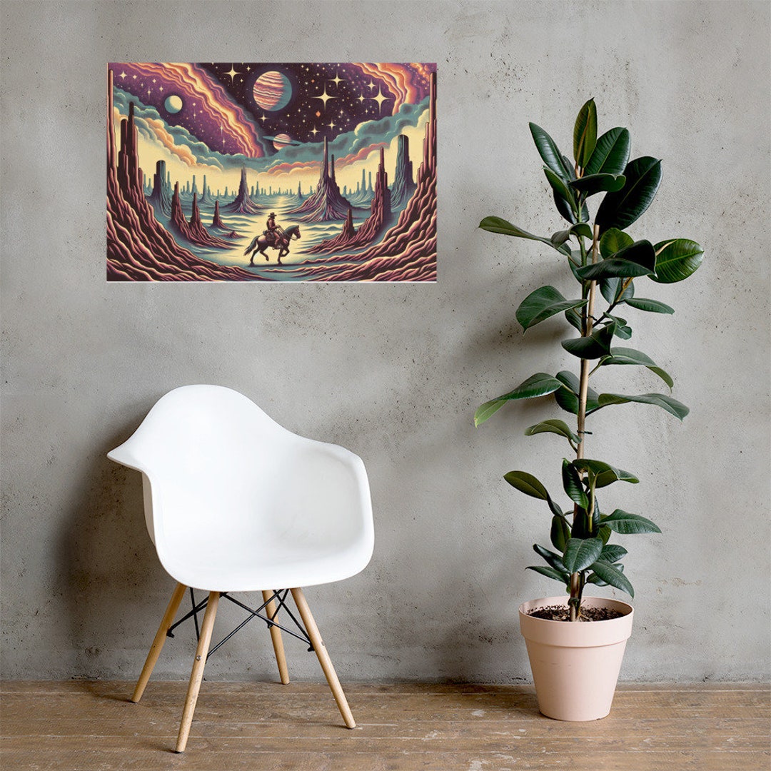 Vintage Space Cowboy Poster Print - Etsy