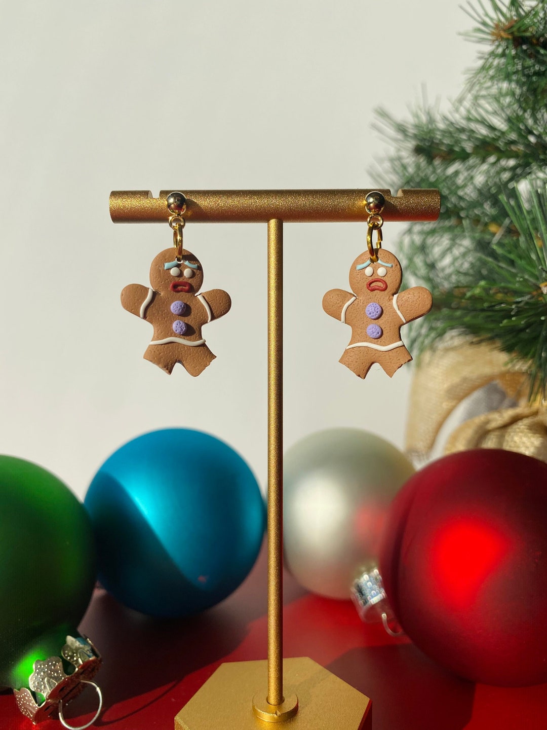 Not My Gumdrop Buttons Polymer Clay Earrings Christmas - Etsy