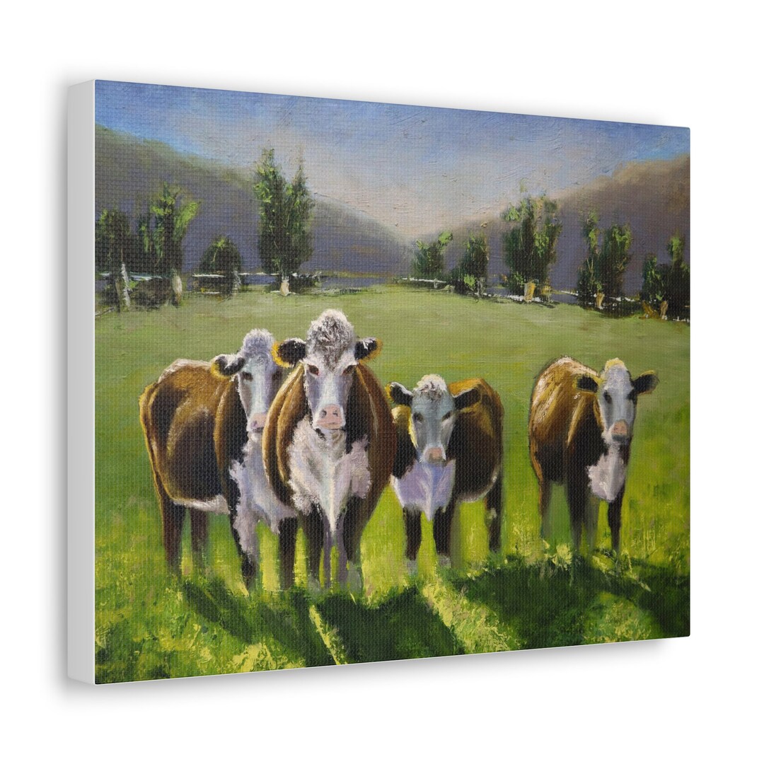 Cow Paintings - Rustic Farmhouse Wall Art - Country Home Decor - Etsy