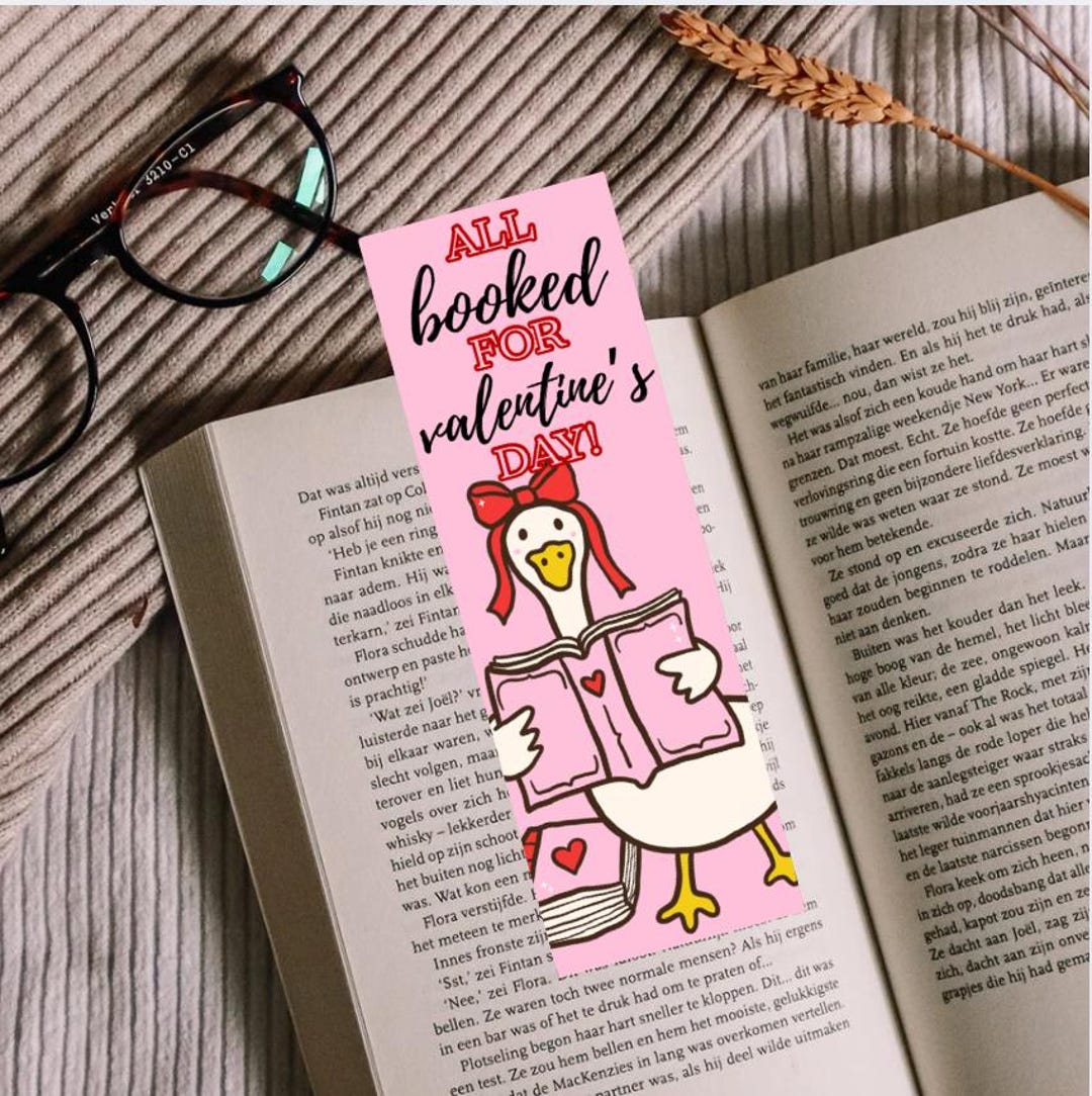 Printable Valentines Day Bookmark (2x6" PDF and PNG) - Etsy