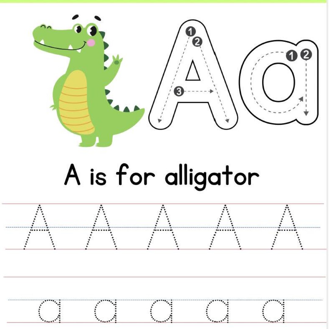 Animal Alphabet Tracing Worksheets Pdf Form - Etsy