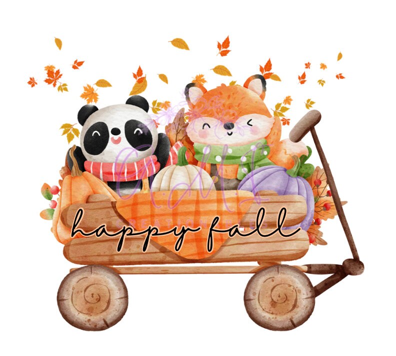 Happy Fall Png, Fall Png, Animal Fall Design, Fall Design, Kids Fall ...