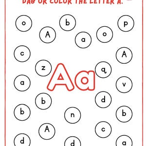 Dab the Letter Upper and Lowercase A-Z Worksheets Pdf Form - Etsy