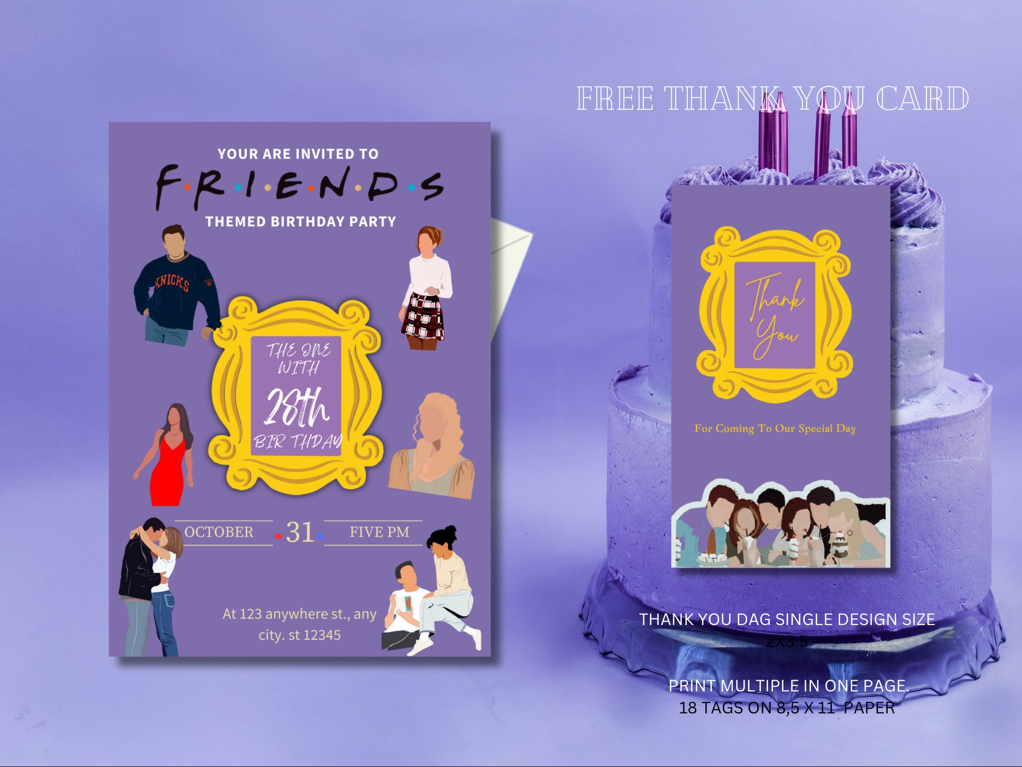 Editable Friends Birthday Invitation Friends Birthday Invite the One ...