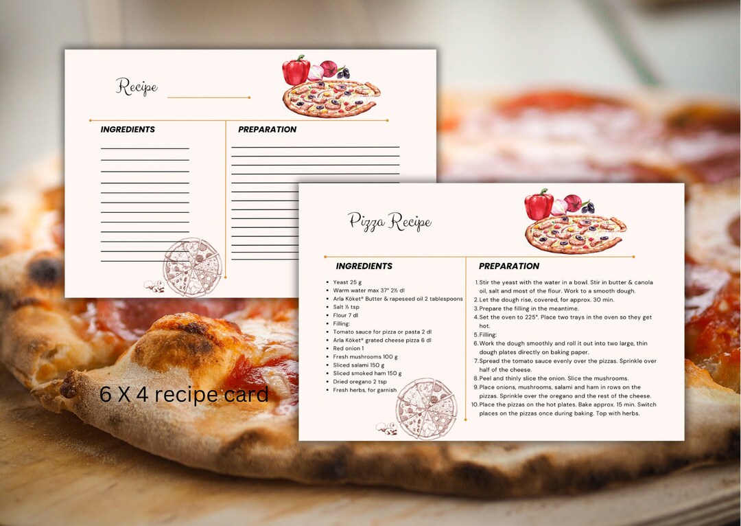 MINIMAL Recipe Card Template Simple Recipe Card Editable Modern Recipe ...
