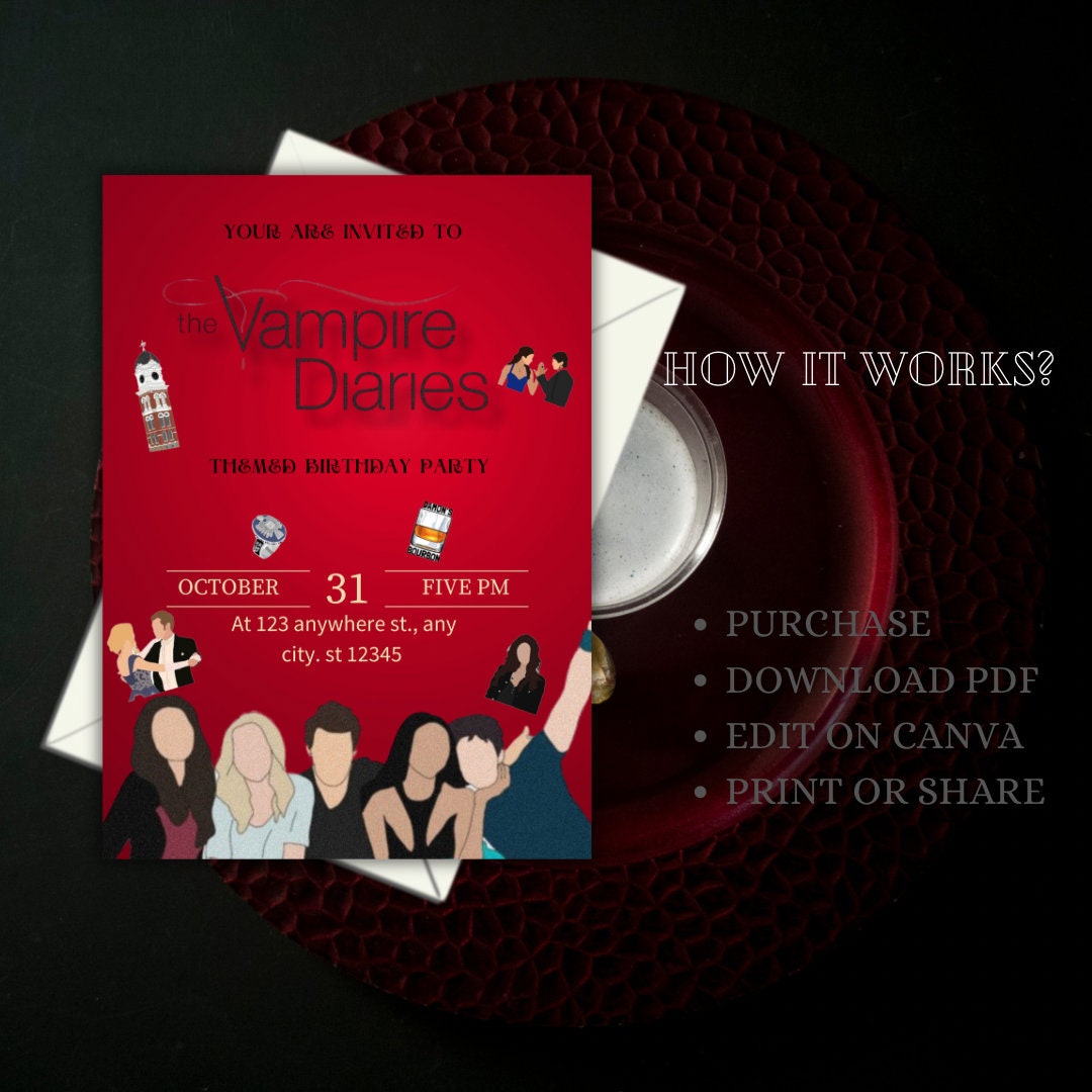 Vampire Diaries Invitation/ Digital Invitation/ Vampire Party ...