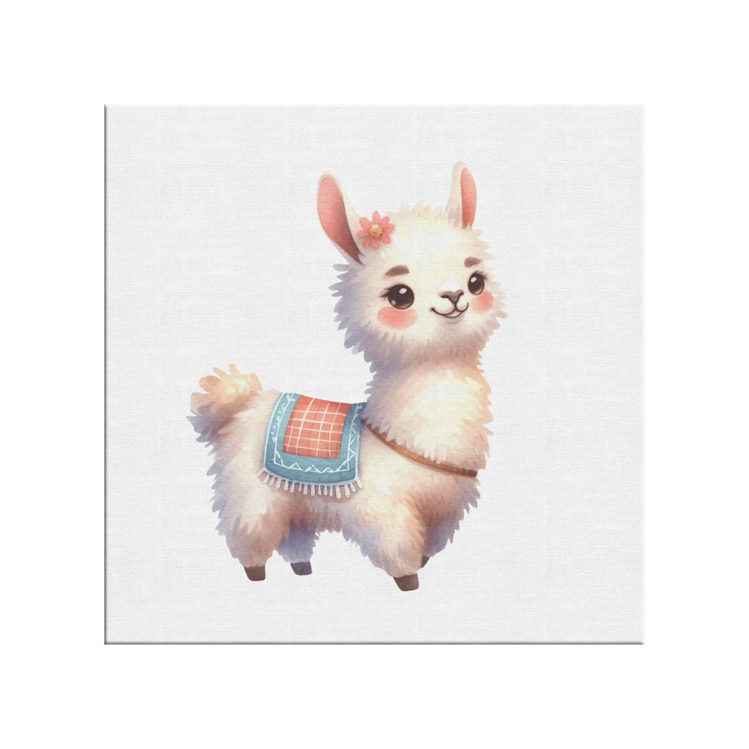 Llama Canvas Art, Llama Wall Decor, Animal Canvas, Gift for Llama Lover ...