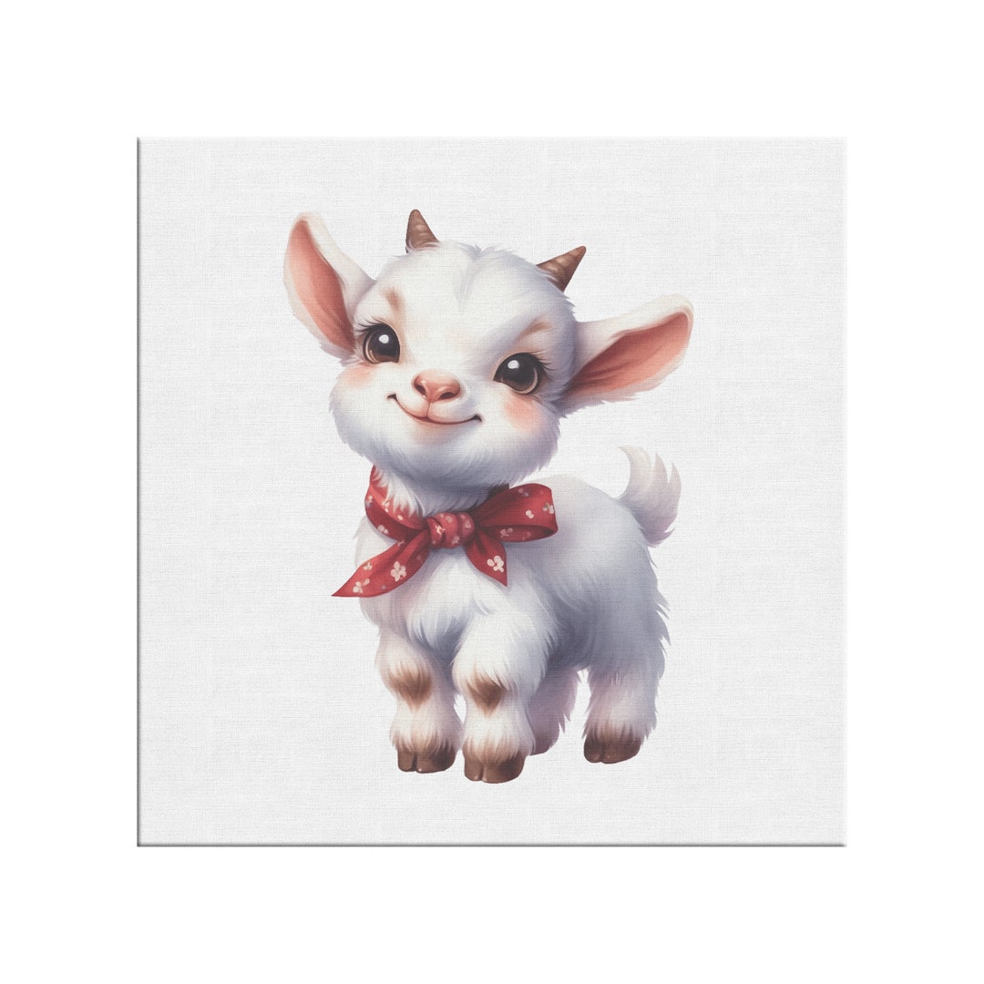 Baby Goat Art, Baby Goat Print, Farm Animal Decor, Nursery Wall Art ...