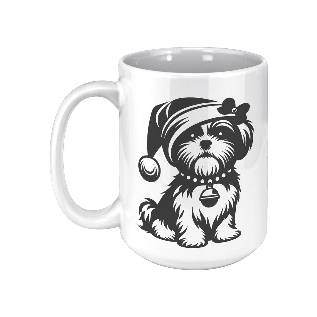 Shih Tzu Mug Santa Hat Mug Dog Lover Gift Christmas Dog - Etsy
