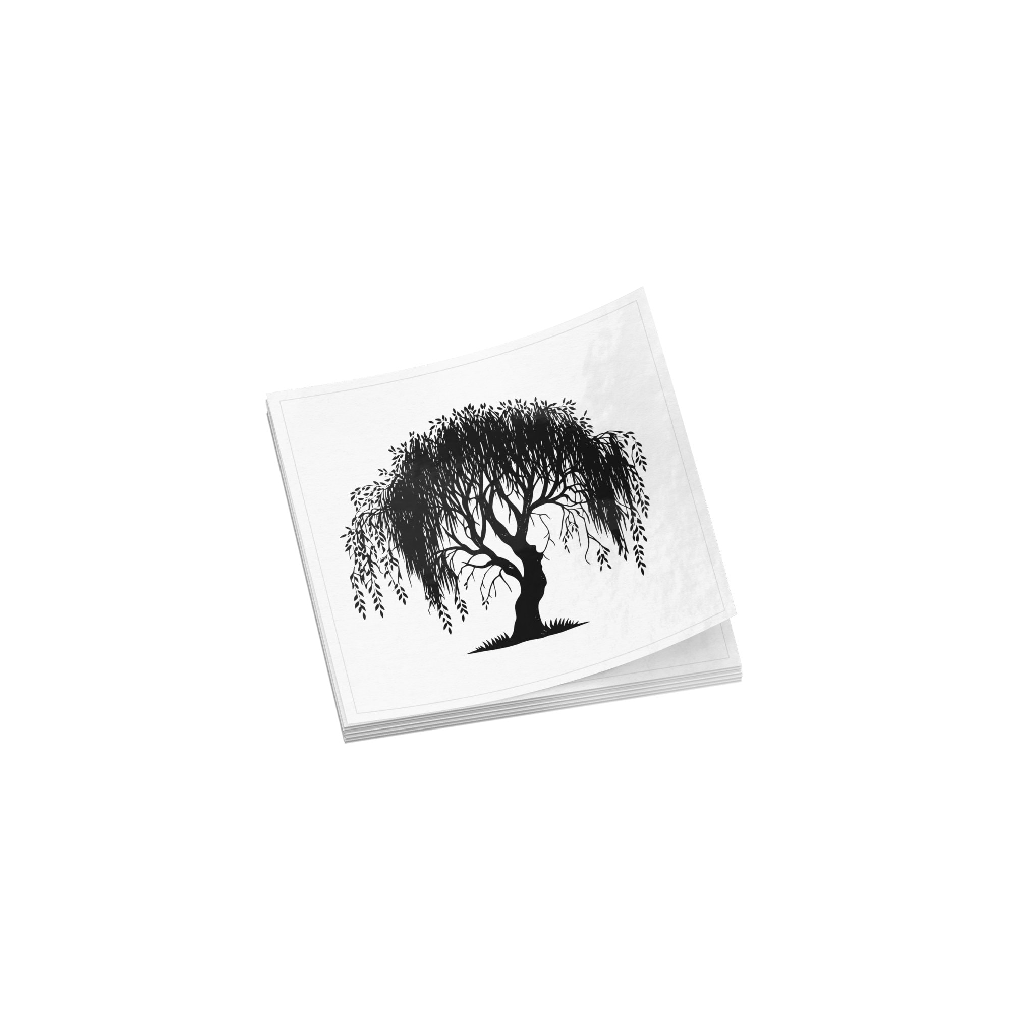 Willow Tree Sticker, Tree Decal, Nature Sticker, Laptop Sticker, Willow ...