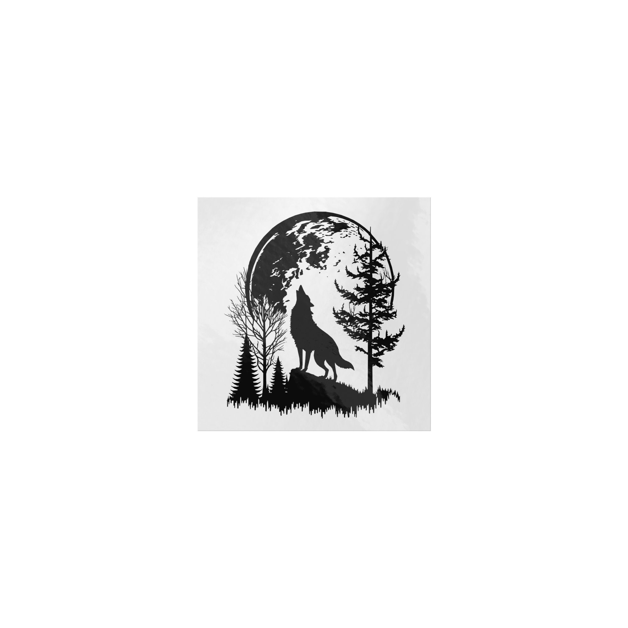 Wolf Sticker, Howling Wolf Decal, Moon Sticker, Wolf Moon Decal ...
