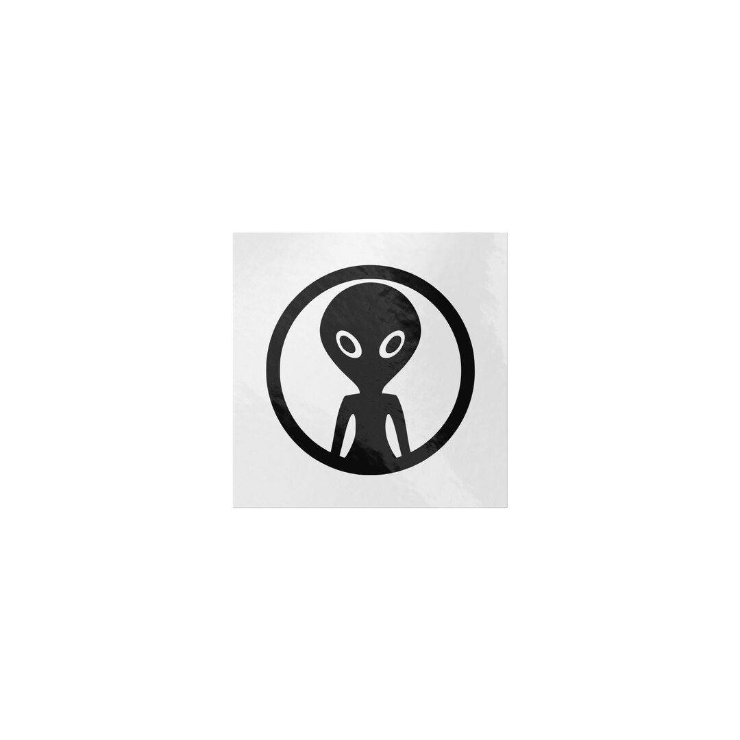 Alien Sticker, UFO Decal, Space Theme, Extraterrestrial Art, Laptop ...