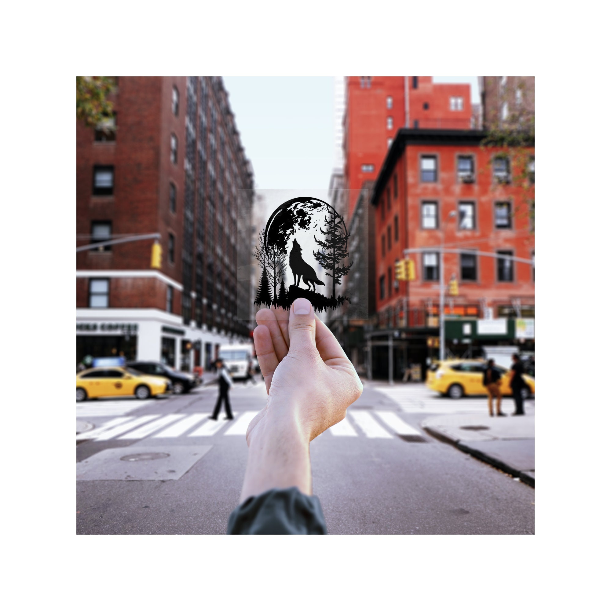 Wolf Sticker, Howling Wolf Decal, Moon Sticker, Wolf Moon Decal ...