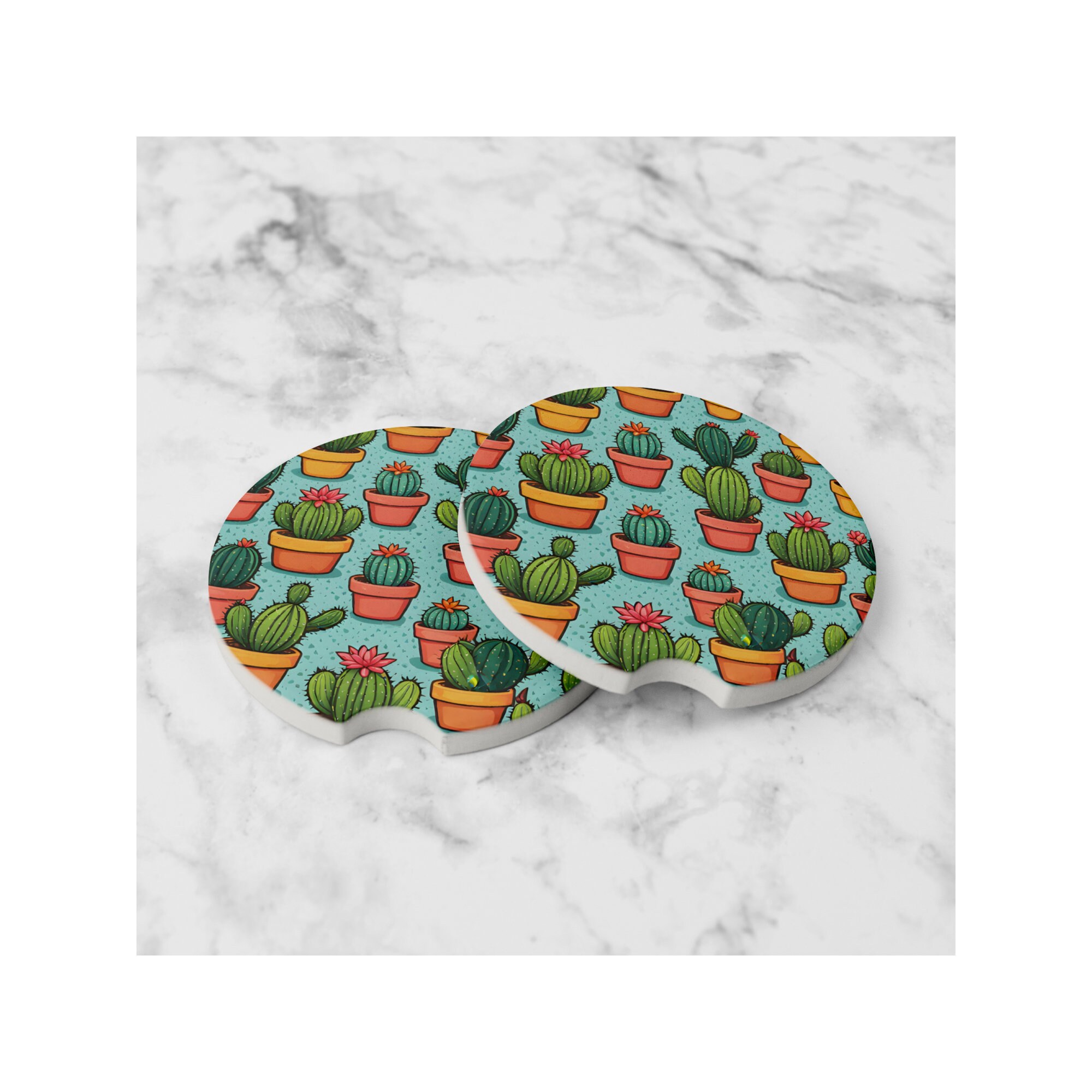 Cactus Coaster, Soapstone Coaster, Car Coasters, Cactus Gift, Gift for ...