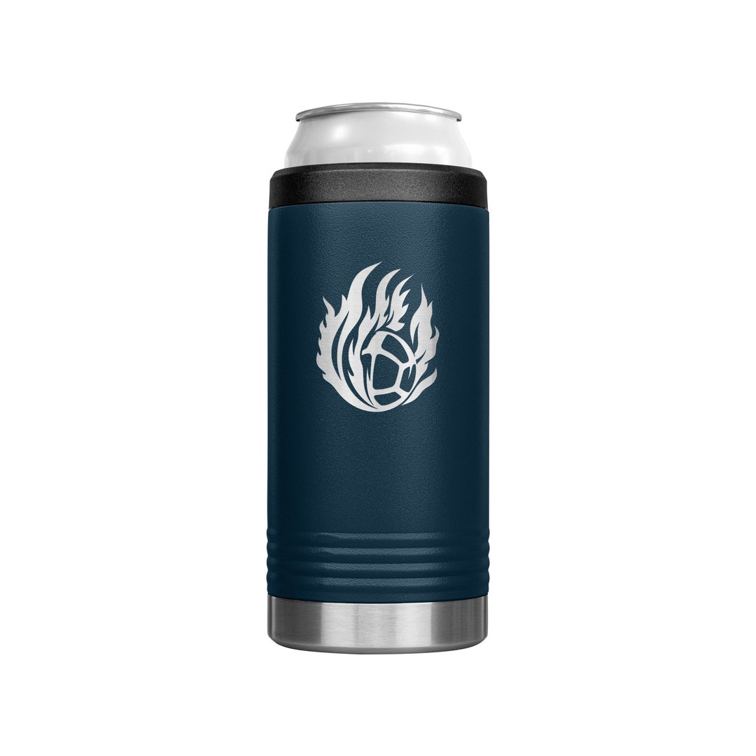 Volleyball Skinny Can Koozie, Fire Volleyball Gift, Slim Can Cooler ...