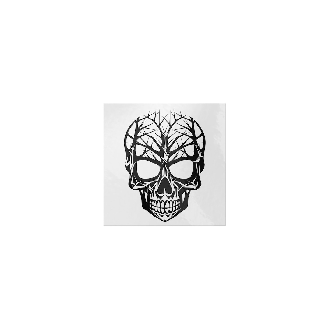 Thorny Skull Sticker, Skull Decal, Gothic Sticker, Punk Rock Sticker ...